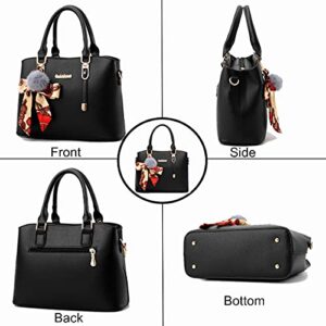 YOUNXSL Satchel Purses and Handbags for Women Shoulder Tote Bags Wallets Top-handle Crossbody Bags Black