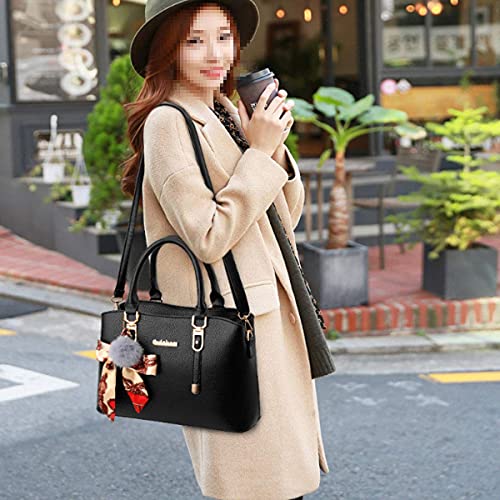 YOUNXSL Satchel Purses and Handbags for Women Shoulder Tote Bags Wallets Top-handle Crossbody Bags Black