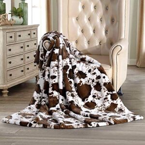 member’s mark luxury faux fur throw (brown cow)