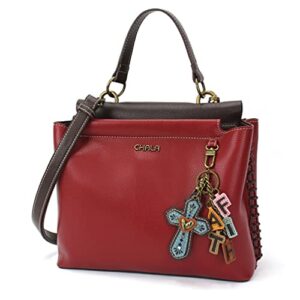 chala charming satchel – charms cross+faith – burgundy