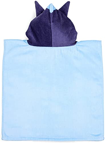 Jay Franco Bluey Piggyback Bath/Pool/Beach Hooded Poncho - Super Soft & Absorbent Cotton Towel, Measures 22 x 22 Inches (Official Bluey Product)