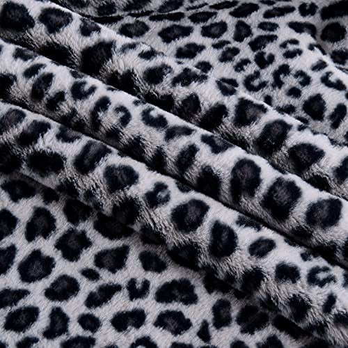 SOCHOW Premium Thick Sherpa Fleece Throw Blanket, Soft and Warm Winter Blanket, 60 × 80 Inches, Grey Leopard