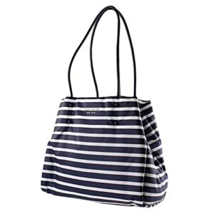 kate spade new york everything puffy sailing stripe large tote squid ink multi one size