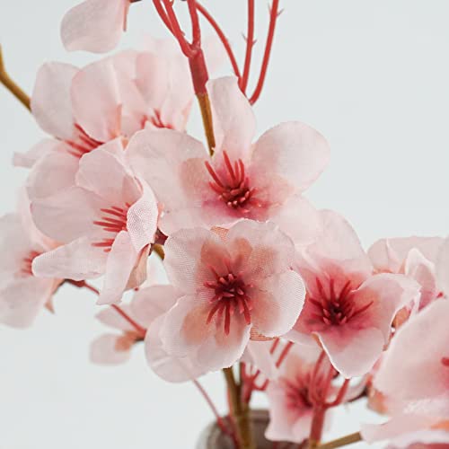 Uieke 4Pcs Artificial Cherry Blossom Flower, Silk Peach Flowers Fake Plants Arrangement for DIY Garden Home Wedding Party Decor Pink