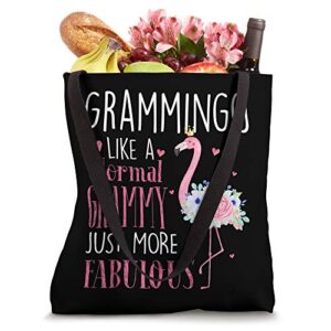 Flamingo Grammingo like a normal Grammy Funny Grandma Tote Bag