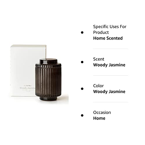 LA JOLIE MUSE Woody Jasmine Candles for Home Scented - Luxury Jar Candles with Aesthetic Glass, Mothers Day Gifts Candles for Women, 80 Hours Long Burning