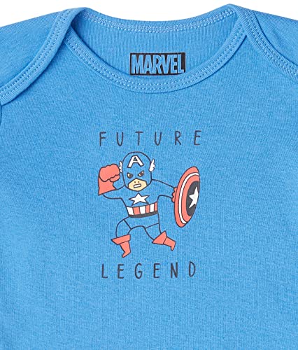 Amazon Essentials Disney | Marvel | Star Wars Baby Boys' Long-Sleeve Bodysuits, Pack of 5, Marvel Friends, 24 Months