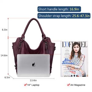 Tote Bag for Women PU Leather Shoulder Bags Fashion Hobo Bags Large Purse and Handbags with Adjustable Shoulder Strap