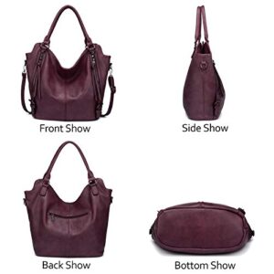 Tote Bag for Women PU Leather Shoulder Bags Fashion Hobo Bags Large Purse and Handbags with Adjustable Shoulder Strap