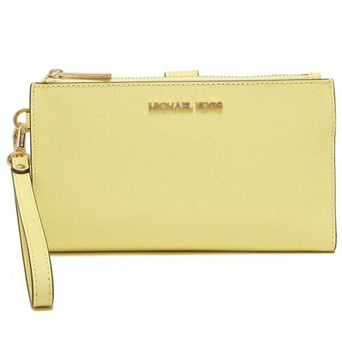 Michael Kors Jet Set Travel Double Zip Phone Wristlet MK Buttercup Yellow