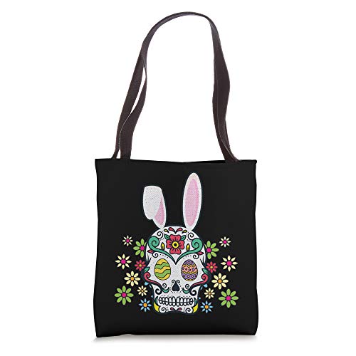 Sugar Skull Happy Easter Bunny Ears Cute Tote Bag