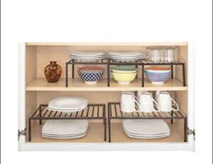 shelf organizer 4 piece extendable bronze – smart design