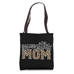 gymnastics mom leopard print womens proud gymnast mother tote bag