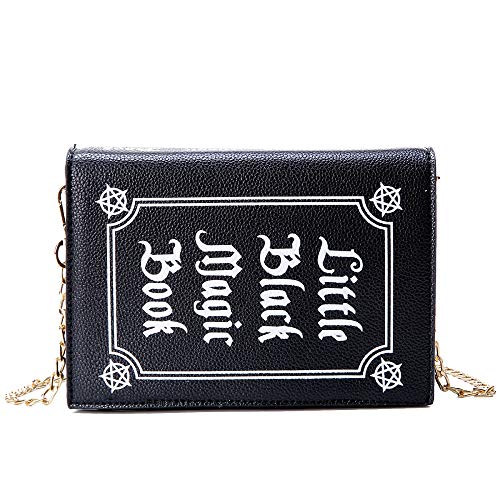 Unknown Magic Book Crossbody Bag, Girl Leather Chain Shoulder Bag Shoulder Bag, Black, One Size