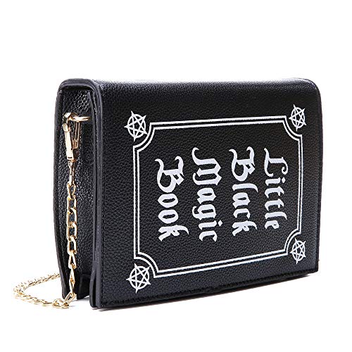 Unknown Magic Book Crossbody Bag, Girl Leather Chain Shoulder Bag Shoulder Bag, Black, One Size