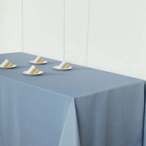 Efavormart 90x132 Dusty Blue Wholesale Rectangle Polyester Tablecloth Linen Wedding Party Restaurant Tablecloth