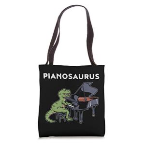 grand piano gift kids pianist gift dinosaur music piano tote bag