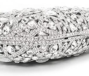 MOSSMON Luxury Crystal Clutch Rhinestones Evening Bag (silver)