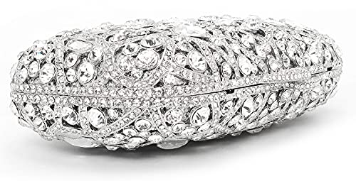 MOSSMON Luxury Crystal Clutch Rhinestones Evening Bag (silver)