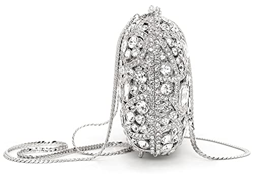 MOSSMON Luxury Crystal Clutch Rhinestones Evening Bag (silver)