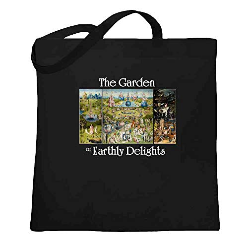 The Garden of Earthly Delights Hieronymus Bosch Black 15x15 inches Large Canvas Tote Bag Women