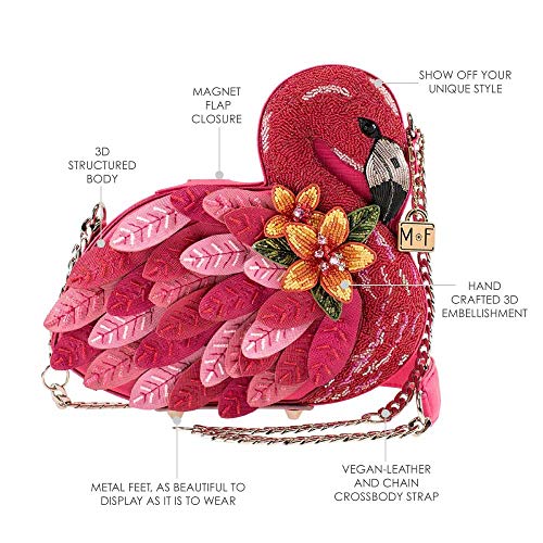 Mary Frances womens Ruffle My Feathers Crossbody, Pink, One Size US