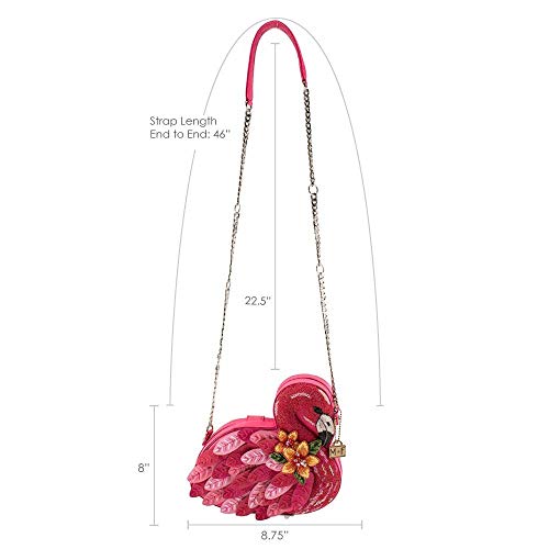 Mary Frances womens Ruffle My Feathers Crossbody, Pink, One Size US