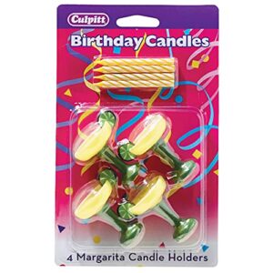 cakeddrake cake topper decor, candles,margarita shape candles (2/pkg)