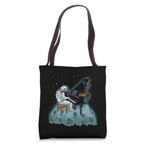 grand piano gift kids pianist gift astronaut music piano tote bag