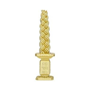 shalhevet light gold self standing long lasting golden havdalah candle (gold/gold)