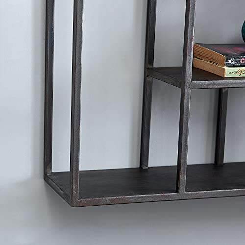 FirsTime & Co. Dark Silver Goodwin Wall Shelf, Wall Mounted Floating Shelf for Bedroom, Kitchen, Living Room, Bathroom, Home Office, Metal, 30 x 5.5 x 30 inches