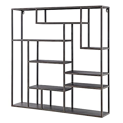 FirsTime & Co. Dark Silver Goodwin Wall Shelf, Wall Mounted Floating Shelf for Bedroom, Kitchen, Living Room, Bathroom, Home Office, Metal, 30 x 5.5 x 30 inches