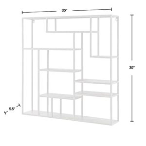 FirsTime & Co. Dark Silver Goodwin Wall Shelf, Wall Mounted Floating Shelf for Bedroom, Kitchen, Living Room, Bathroom, Home Office, Metal, 30 x 5.5 x 30 inches