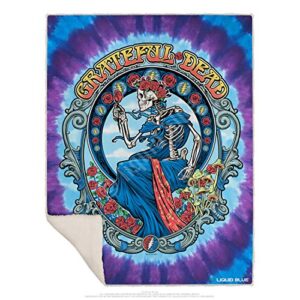 liquid blue grateful dead vintage bertha warm coral fleece throw blanket, multi, 50″ x 60″ (model: 81017-960-50″ x 60″)