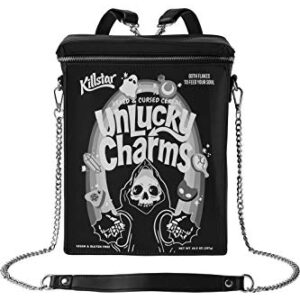 Killstar Unlucky Charms Cereal Grim Reaper Punk Gothic Backpack Purse KSRA001618 Medium