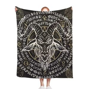 baphomet blanket flannel throw lightweight super soft cozy luxury family bed blanket birthday gift microfiber 40″x30″for pet