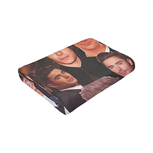 Zac Efron Collage Soft and Comfortable Warm Fleece Blanket for Sofa, Bed, Office Knee pad,Bed car Camp Beach Blanket Throw Blankets (50"x40") … (50"x40")