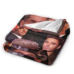 Zac Efron Collage Soft and Comfortable Warm Fleece Blanket for Sofa, Bed, Office Knee pad,Bed car Camp Beach Blanket Throw Blankets (50"x40") … (50"x40")