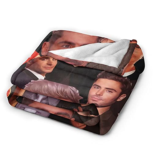 Zac Efron Collage Soft and Comfortable Warm Fleece Blanket for Sofa, Bed, Office Knee pad,Bed car Camp Beach Blanket Throw Blankets (50"x40") … (50"x40")