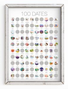 100 dates scratch off poster – engagement gifts, gift for her, gifts for her, date night, anniversary for couples, date night ideas, birthday gifts for women, engagement, wedding