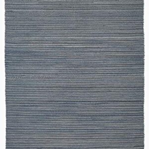 Fab Habitat Area Rug - Hand Woven, Stain Resistant, Pet Friendly - Premium Recycled Polyester Yarn & Reclaimed Rubber - Stripes - Kitchen, Bathroom - Kismet - Denim - 2 x 3 ft