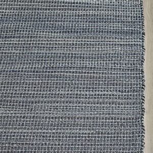 Fab Habitat Area Rug - Hand Woven, Stain Resistant, Pet Friendly - Premium Recycled Polyester Yarn & Reclaimed Rubber - Stripes - Kitchen, Bathroom - Kismet - Denim - 2 x 3 ft