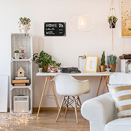 WiFi Pattern Password Sign Table Decors Home Wood Framed Sign Table Centerpieces Decoration Wooden Hanging Board Craft Topper Letter Welcome Party Wood Photo Block Holder Plaque for Home and Business