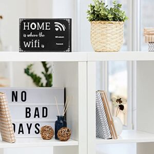 WiFi Pattern Password Sign Table Decors Home Wood Framed Sign Table Centerpieces Decoration Wooden Hanging Board Craft Topper Letter Welcome Party Wood Photo Block Holder Plaque for Home and Business