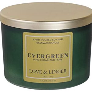 Evergreen Candle | Pine Candle | Luxury Soy & Beeswax Scented Candles for Home | 16 oz. Large Jar Candles | Christmas Candles | Winter Candle | Organic Gifts for Her