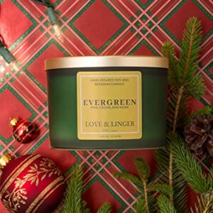 Evergreen Candle | Pine Candle | Luxury Soy & Beeswax Scented Candles for Home | 16 oz. Large Jar Candles | Christmas Candles | Winter Candle | Organic Gifts for Her