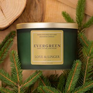 Evergreen Candle | Pine Candle | Luxury Soy & Beeswax Scented Candles for Home | 16 oz. Large Jar Candles | Christmas Candles | Winter Candle | Organic Gifts for Her