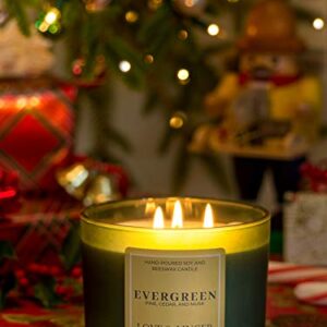 Evergreen Candle | Pine Candle | Luxury Soy & Beeswax Scented Candles for Home | 16 oz. Large Jar Candles | Christmas Candles | Winter Candle | Organic Gifts for Her