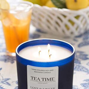 Black Tea Candles | Lemon Tea Candles Scented | Luxury Soy & Beeswax Candles for Home | 16 oz. Large Jar 3 Wick Candle | Scented Tea Candles | Cool Candles For Women | Summer Scented Candle