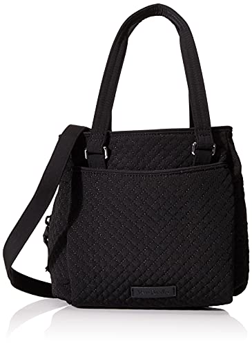 Vera Bradley Women's Microfiber Mini Multi-compartment Crossbody Purse, Classic Black, One Size